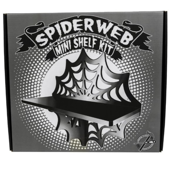 Wall Decor | Spiderweb Shelf Black Mini Wall Wooden Shelving Kit Nib ...